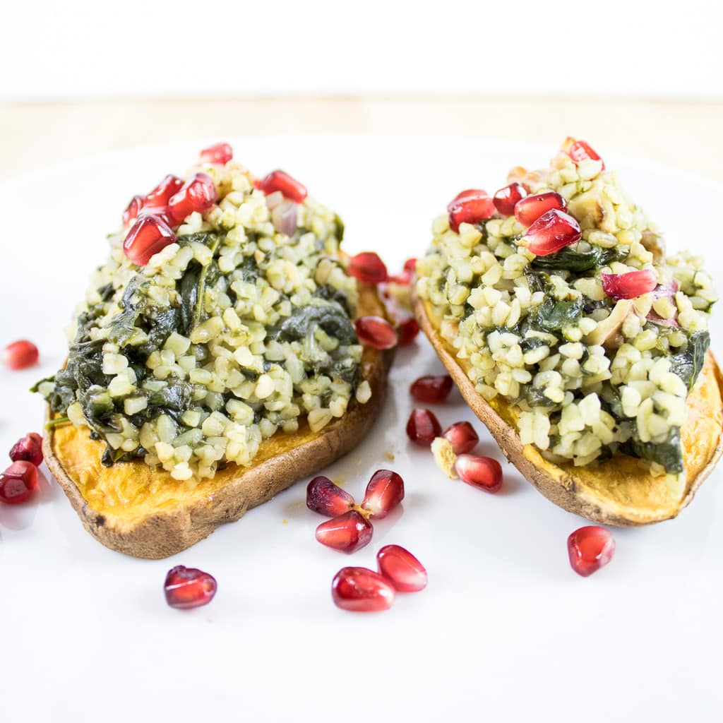 Sweet Potato with Bulgur and Spinach - You will love it!