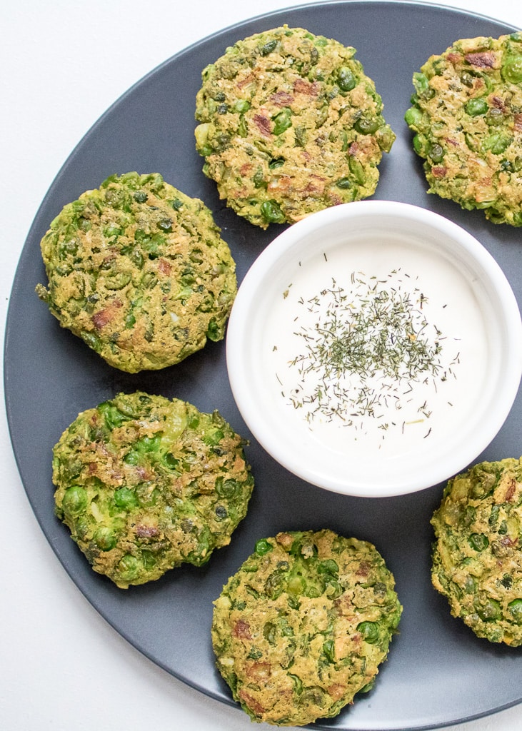 Baked vegan green pea Fritters - super delicious and fast